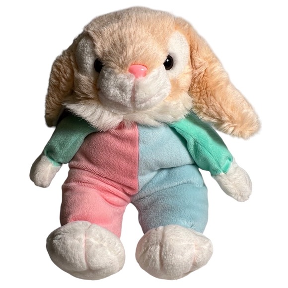 Toys | Vintage Pastel Colorblock Bunny Rabbit Plush Stuffed Animal 13 ...